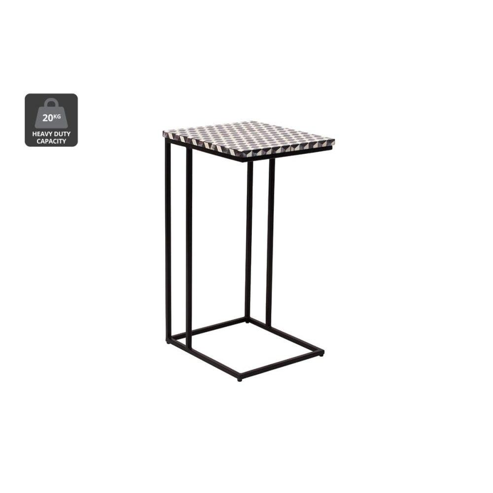 Momentous Living - Enzo Bone Inlay End Lamp Side Table Side Table Side ...
