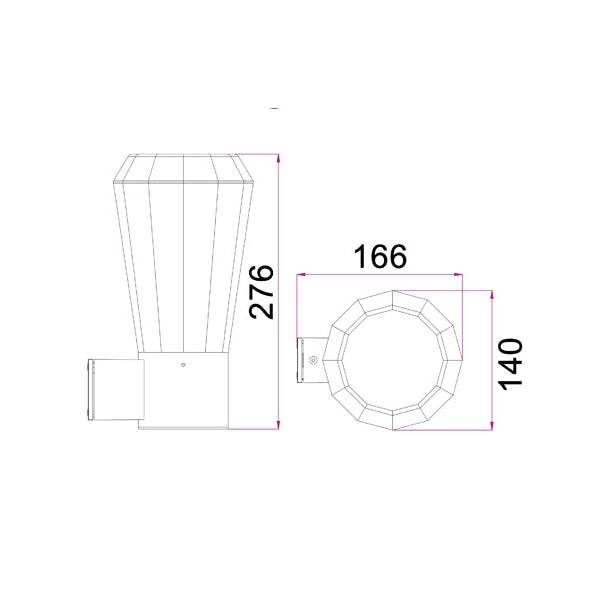 Momentous Living - GEB Wall Light Surface Mounted 20W Tapered Dark Grey ...