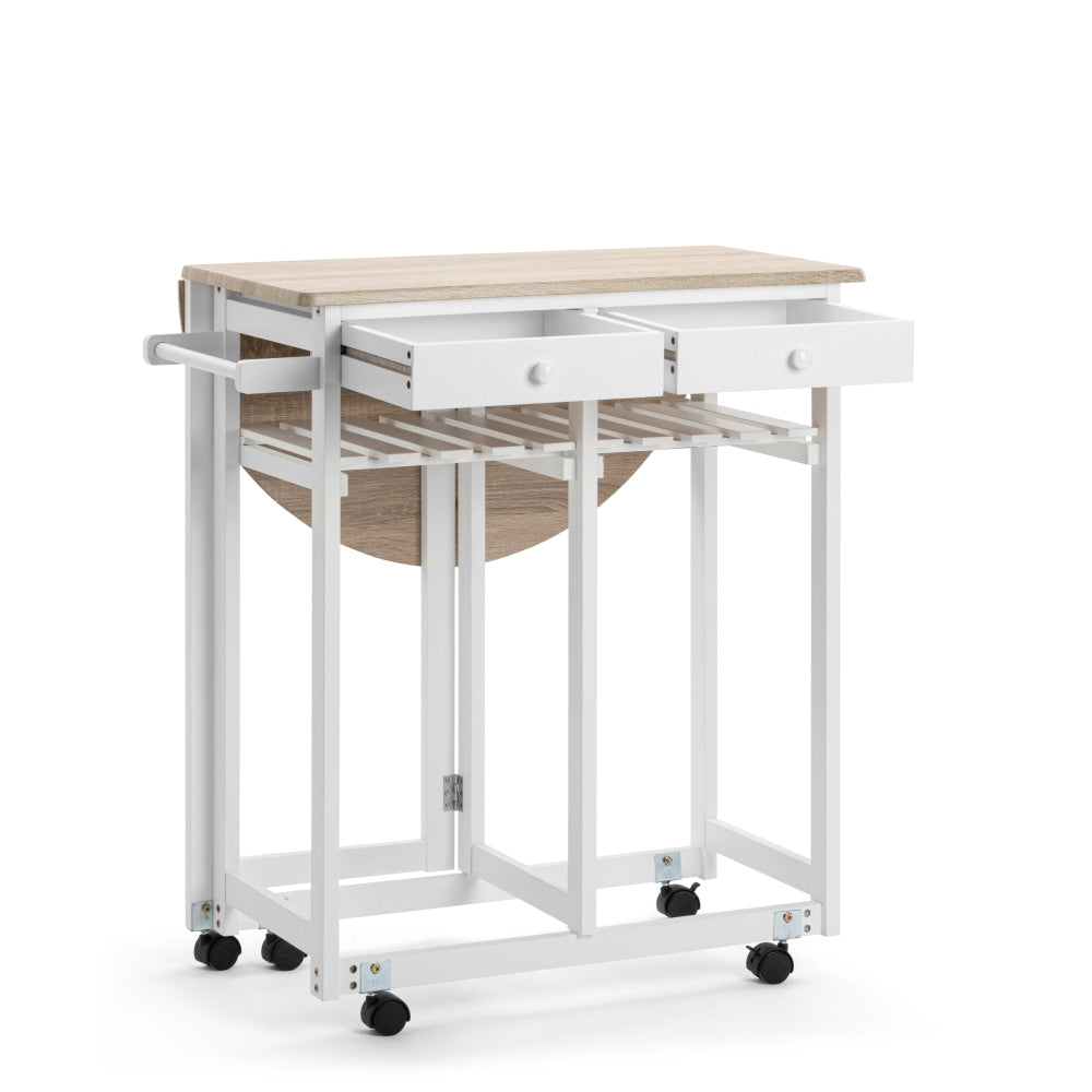 Momentous Living - Jac Kitchen Set Folding Trolley Table W/ 2-Drawers ...