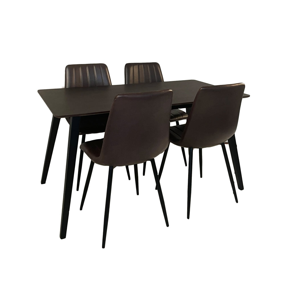 Momentous Living - Kanaka 4Pcs Dining Set Dining Table 140cm in Walnut ...