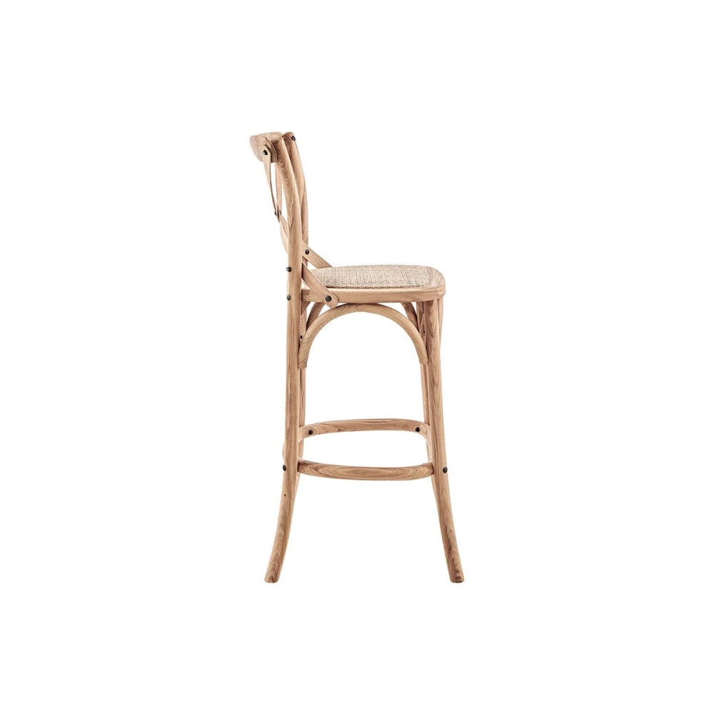 Momentous Living - Melrose Cross Back Wooden Kitchen Counter Bar Stool ...