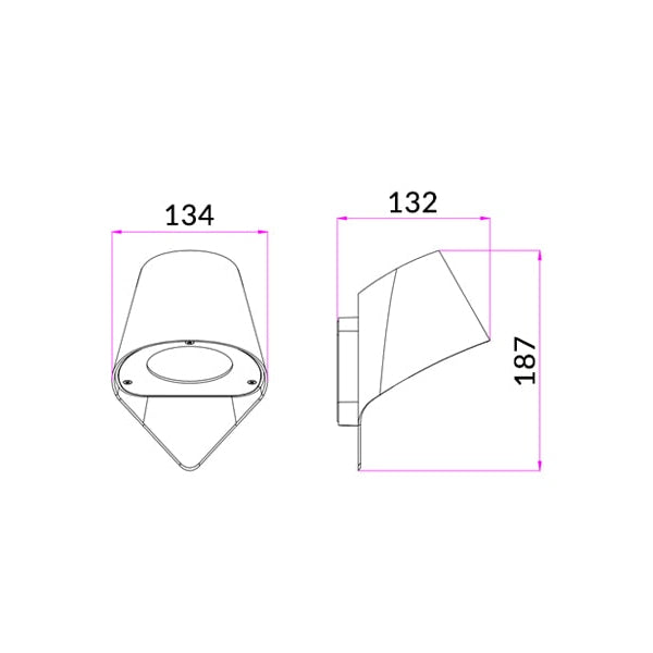 Momentous Living - PIL Wall Light Surface Mounted GU10 Cone White IP44 ...