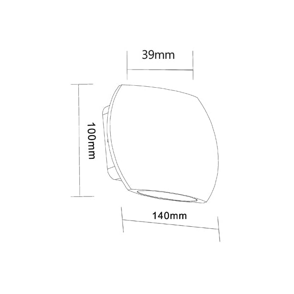Momentous Living - REMO Wall Light Surface Mounted Up/Down 6.8W Curved ...