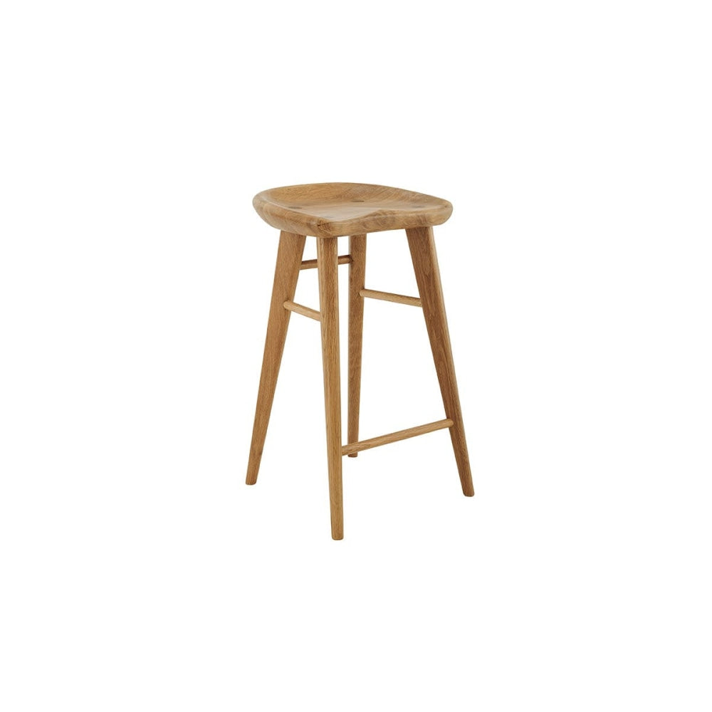 Momentous Living - Saddle Wooden Kitchen Counter Bar Stool 65cm - Oak ...