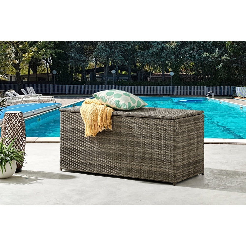 Momentous Living - Safra Outdoor Storage Garden Woven Box Small - Dark ...