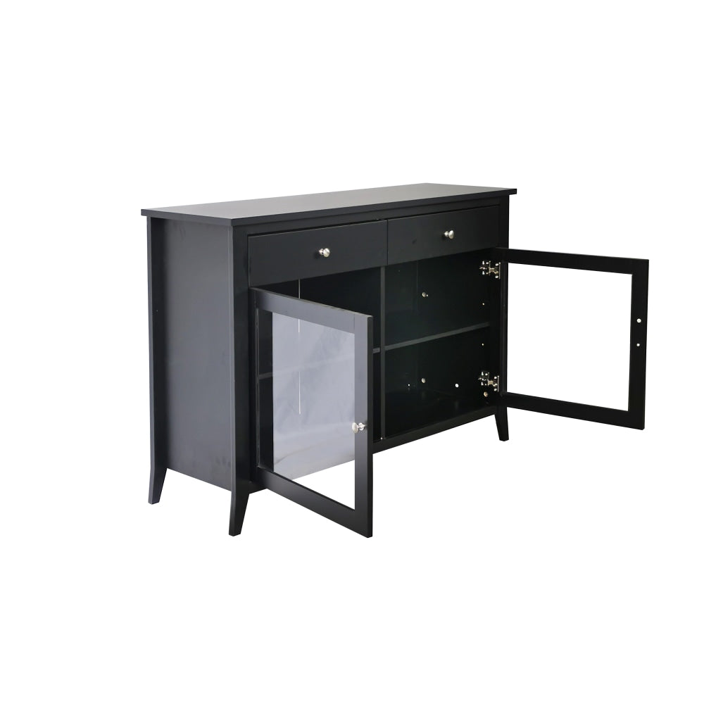 Momentous Living - Sienna Hall Console Hallway Table W/ 2-Glass Doors ...