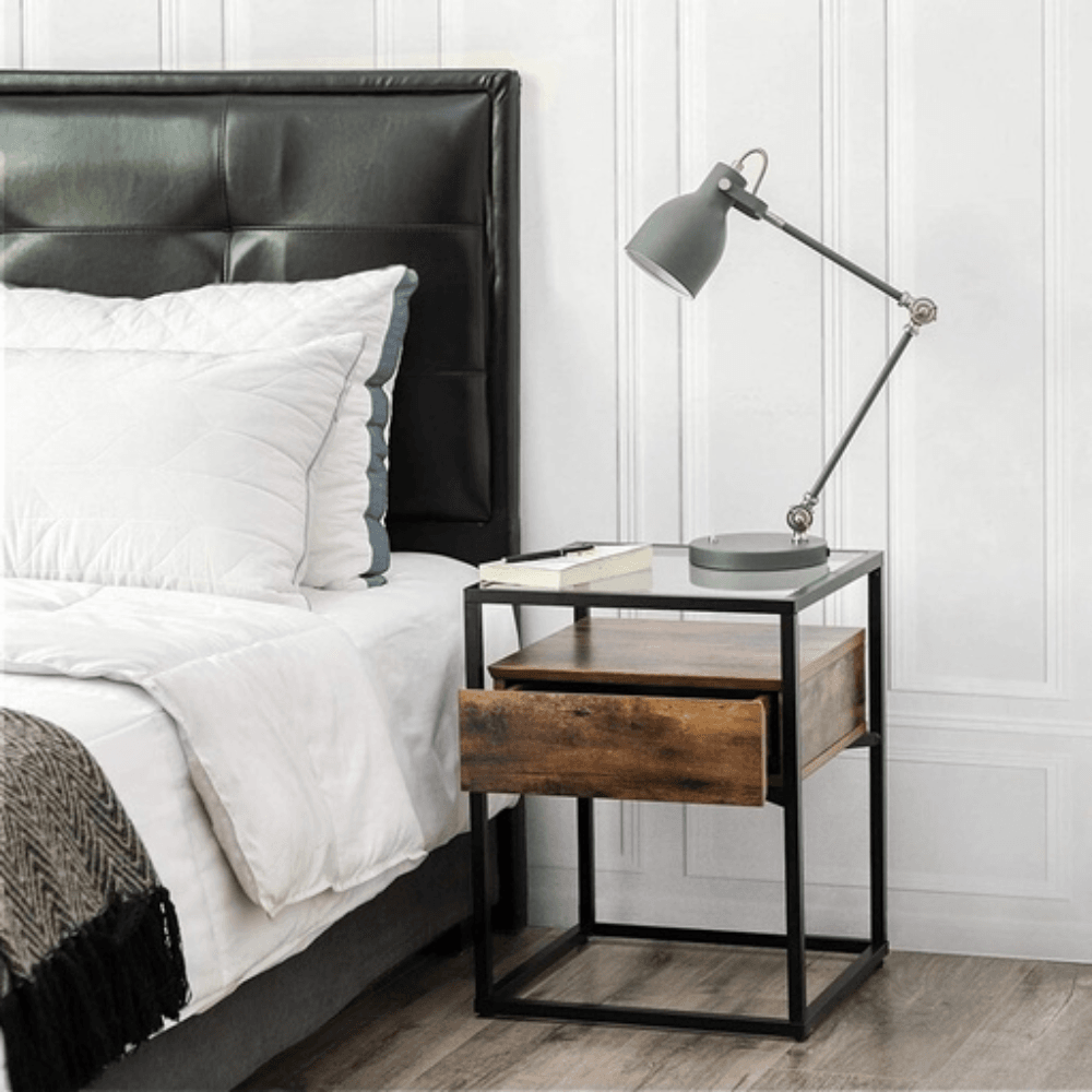 Momentous Living - Vasagle Tempered Glass Side End Table with Drawer ...