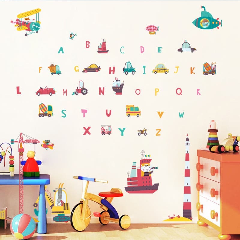 Momentous Living - The Vehicles and Letters Wall Sticker Decoration ...