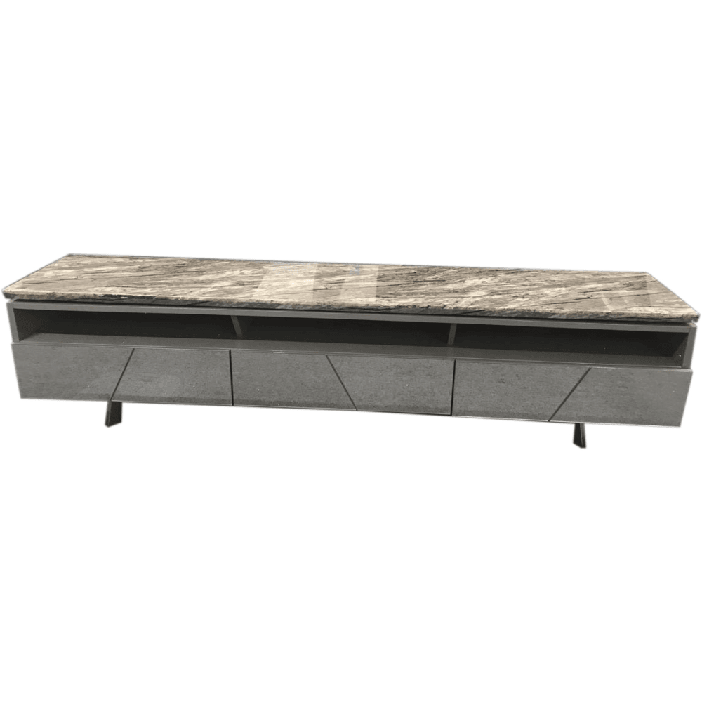 Momentous Living - Valeria Luxurious Marble Foil TV Stand Entertainment ...