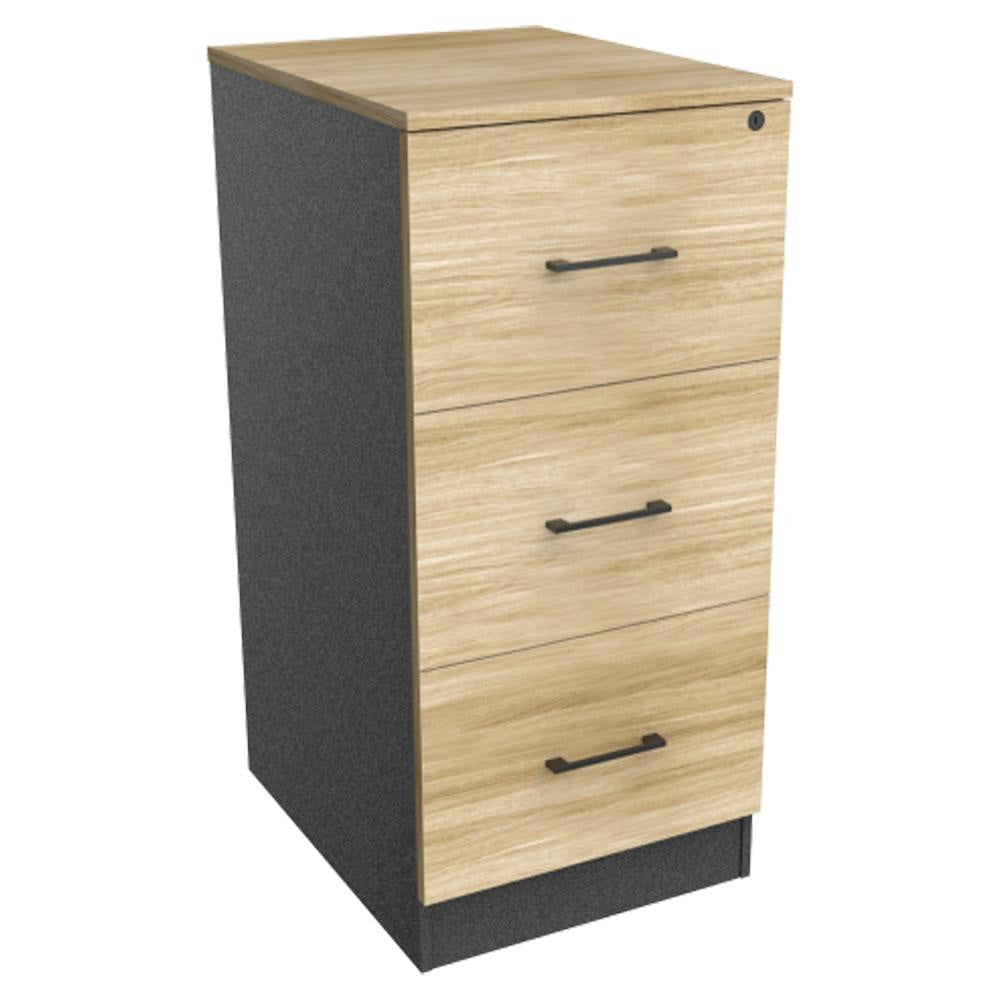 Momentous Living - Xavier 3-Drawer Storage Filing Cabinet - Oak ...
